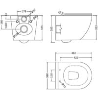 Rimless Wall Hung Toilet Pan Frame GROHE 1.13m Concealed Cistern WC ...