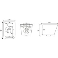 Square Rimless Wall Hung Toilet Pan & GROHE 1.13m Concealed Cistern ...
