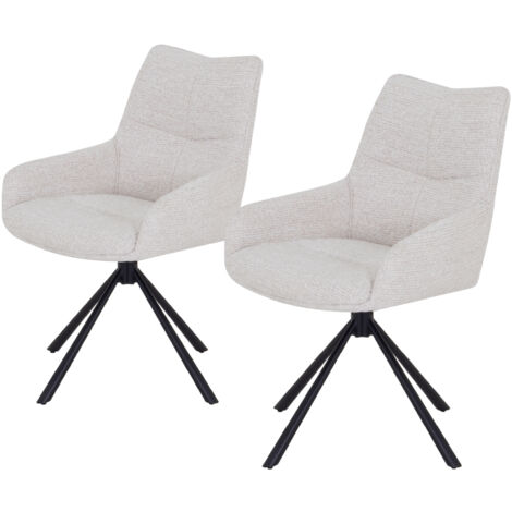 Conjunto de 2 sillas de comedor RAINER giratorias 360, tapizadas en ...