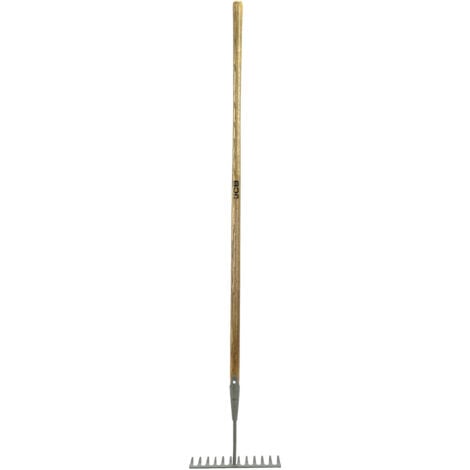 JCB 12 Teeth Heritage Garden Rake, Heavy-duty Carbon Steel and Ash Wood ...