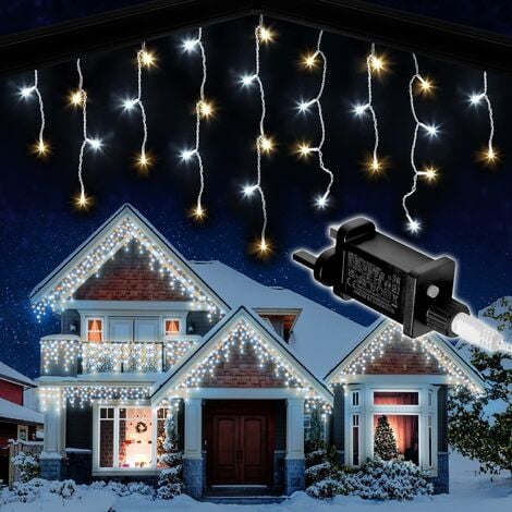 1200 WHITE & WARM WHITE LED Connectable MF Icicle String Lights-25m