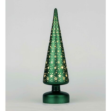 32cm Christmas Tree Glass Lamp Led Green Glass Tree / Stars