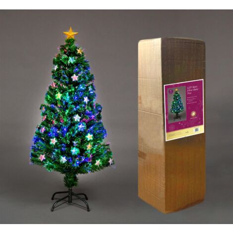 3ft 90cm Fibre Optic Christmas Tree With LED Stars Xmas Home Decor ...