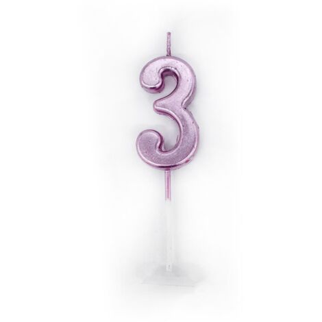 Shatchi Number Candle Pink 3 Candle Birthday Party Cake Decorations Topper