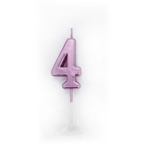 Shatchi Number Candle Pink 4 Candle Birthday Party Cake Decorations Topper