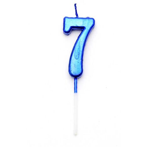 Shatchi Blue 7 Number Candle Birthday Party Cake Decorations Topper
