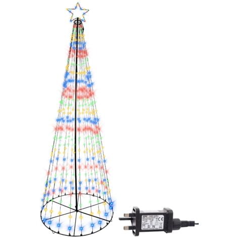 Christmas Maypole Tree Multicolour LED Light Pyramid Outdoor Decoration ...