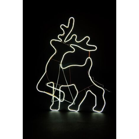 Walking Reindeer Rope Light Silhouette-cool white 100 x 65cm