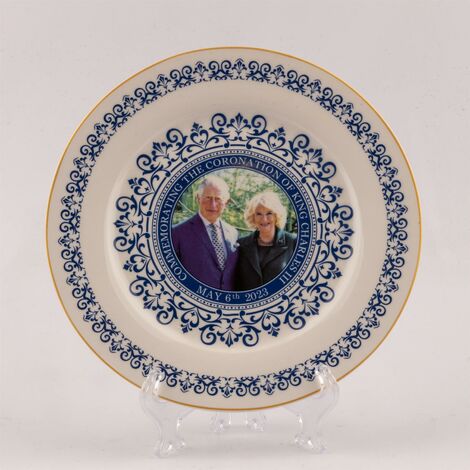 8" King Charles III Queen Consort Portrait Memorabilia Coronation Plate ...