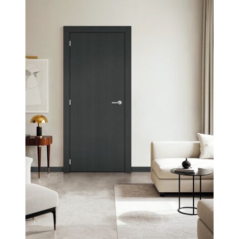 Bloc porte Grey Oak H204 x L73 Poussant Droite Cotes Tableau