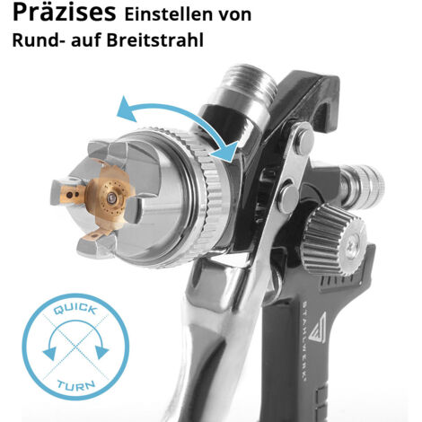 STAHLWERK Pistolet à peinture HVLP SG-600 ST avec buse de 1,4 mm et godet gravité de 600 ml