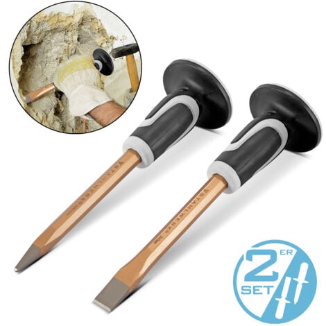 STAHLWERK burin plat / burin pointu Set de 2 burins à main or 300 mm