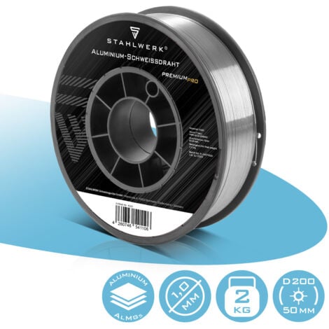 STAHLWERK Fil de soudage MIG MAG Aluminium ER4043 AlSi5 1,0 mm 2 kg Rouleau de fil