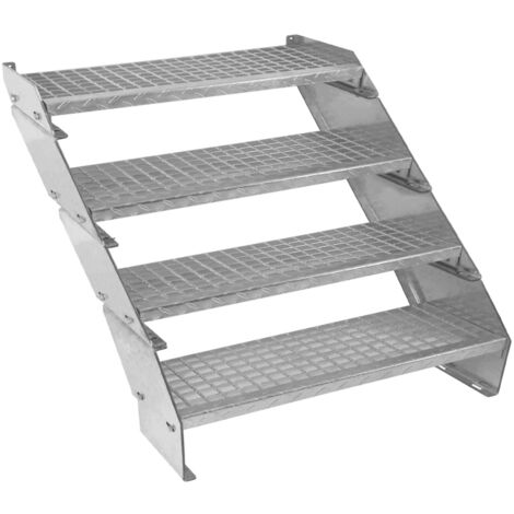 Scala in metallo a 4 livelli regolabile in altezza 90 cm di larghezza ...