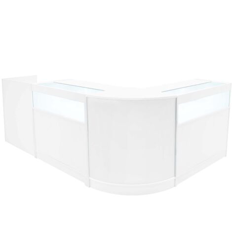 Set Banconi Negozio Bianco Luna LED B900 CM60 TB60 con Serrature e Vetrina