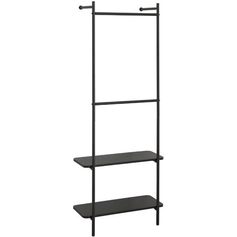 Wandgarderobe Bremanger 162x60x26cm Schwarz [en.casa]