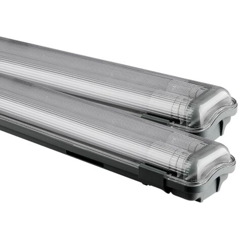 LED Batten Fitting - Dual Tube 2 x 20W - IP65 Waterproof - White - 2 x ...