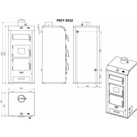Riscaldamento Boiler Stufa a Legna Combustibile Solido Acqua Prity NS32 31+9kw.