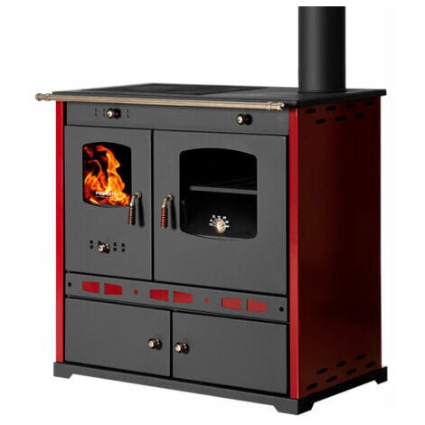 Stufa a Legna Cucina con piano in Ghisa Prometey Perfect Lux Eco - 7.38 ...