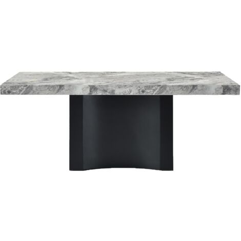 MALYA - Table à manger marbre d'ingénierie gris