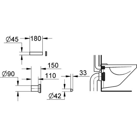 GROHE Garniture de raccordement pour wc suspendu 37311K00