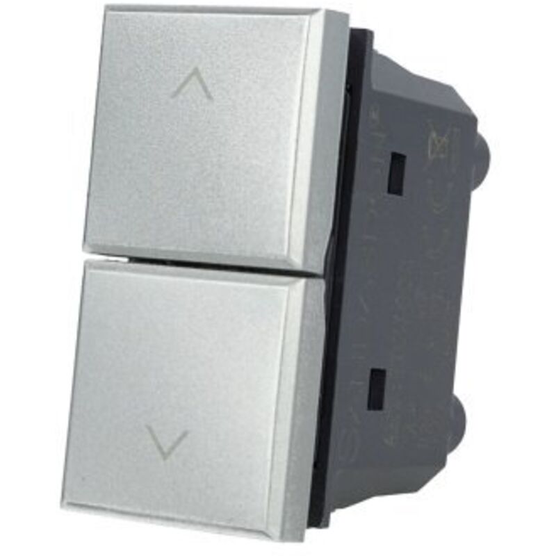 Pulsante Doppio Saliscendi 1P+1P Silver Compatibile Bticino Axolute