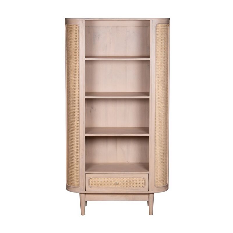 Valencia Bookcase - Cane & Mango Wood - L40 x W90 x H165 cm
