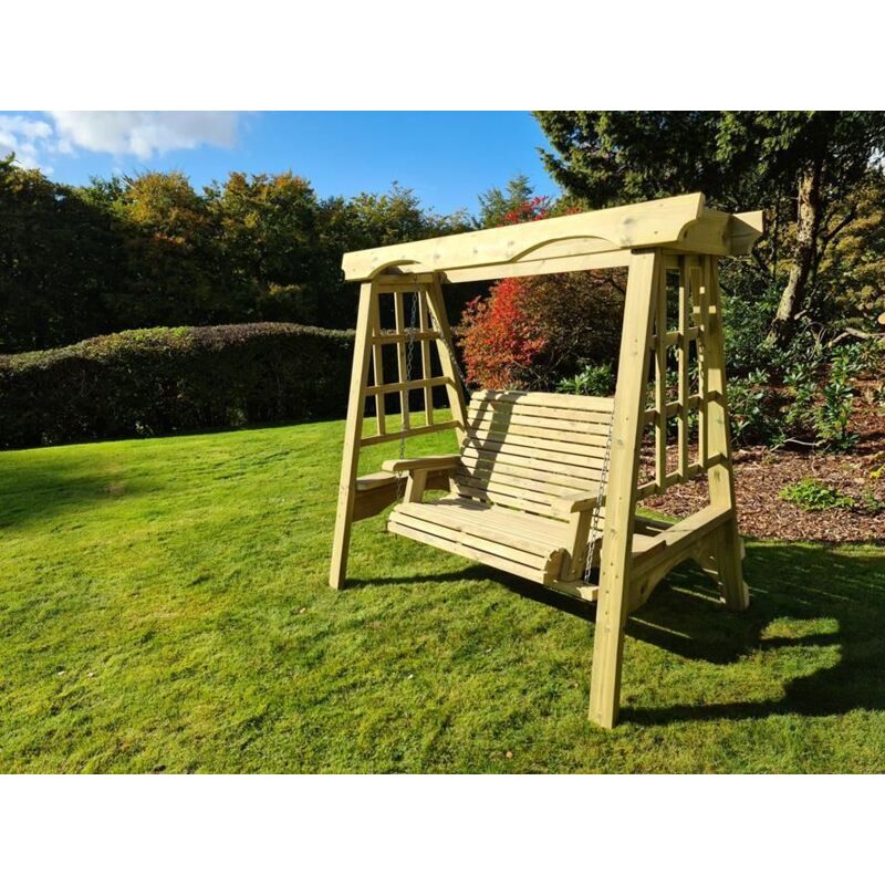 The Cottage Wooden Garden Swing - Sits 2, Wooden Garden Swinging Seat ...