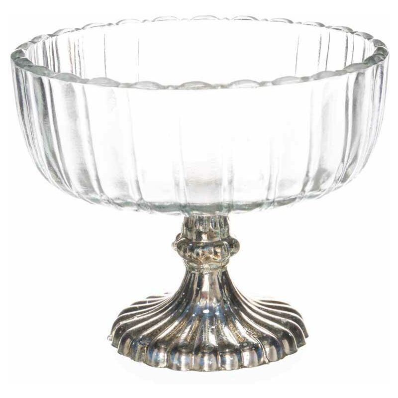Small Fluted Display Bowl - Glass - L15 x W15 x H15 cm