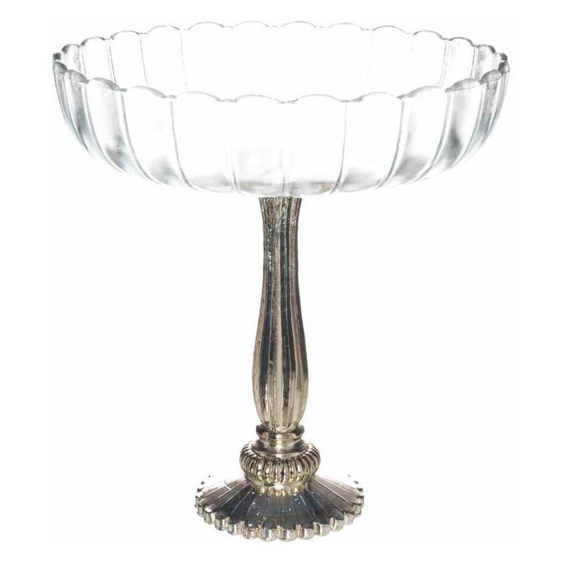 Large Fluted Display Bowl - Glass - L28 x W28 x H30 cm