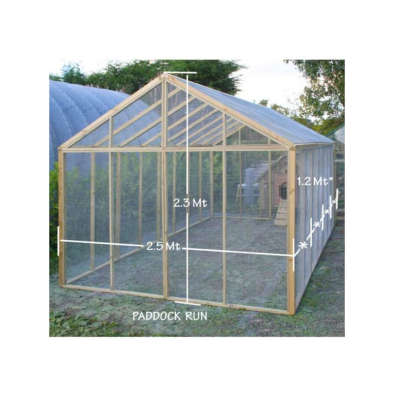 Diss Four Increment Paddock Run - Galvanised Mesh - L250 x W480 x H230 cm