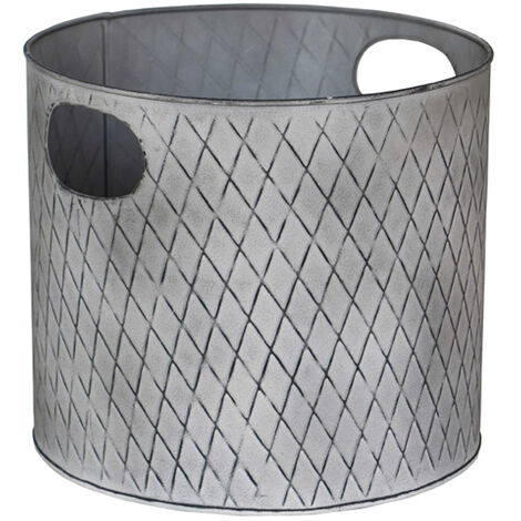 Indoor Christmas Tree Bucket - Galvanized Steel - L28 x W28 x H28 cm - Zinc