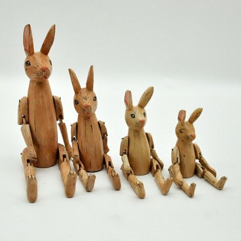 Antique Rabbit Ornament (Set of 4) - Light Brown