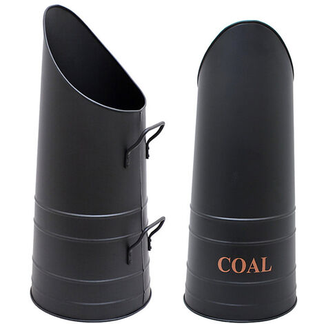 Coal Hod - Iron - L23.5 x W23.5 x H54 cm - Black