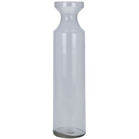 Tall Fluted Vase - Glass - L15 x W15 x H60 cm - Clear