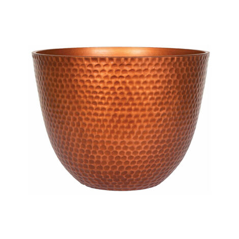 38cm Large Elements Plant Pot - Plastic - L38 x W38 x H34 cm - Copper