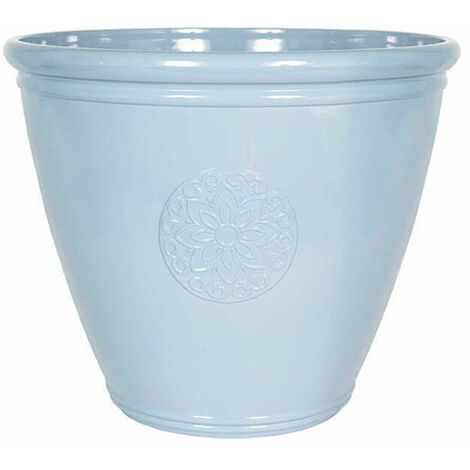 45cm Large Eden Emblem Plant Pot - Plastic - L45 x W45 x H38 cm - Blue