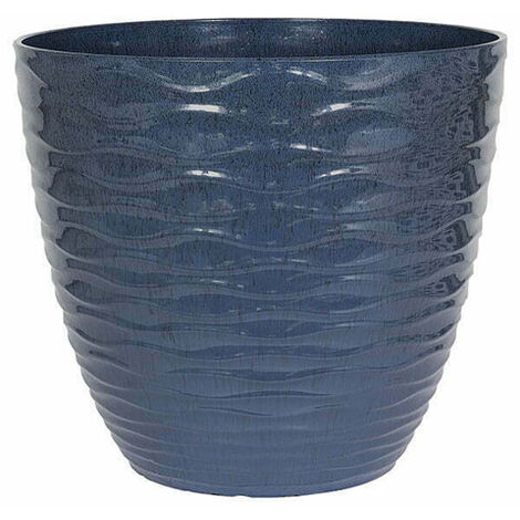 38cm Large Windermere Plant Pot - Plastic - L38 x W38 x H33 cm - Blue