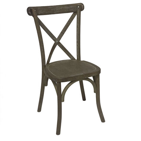 Cross Back Dining Chair - Oak - L41 x W45 x H90 cm - Brown