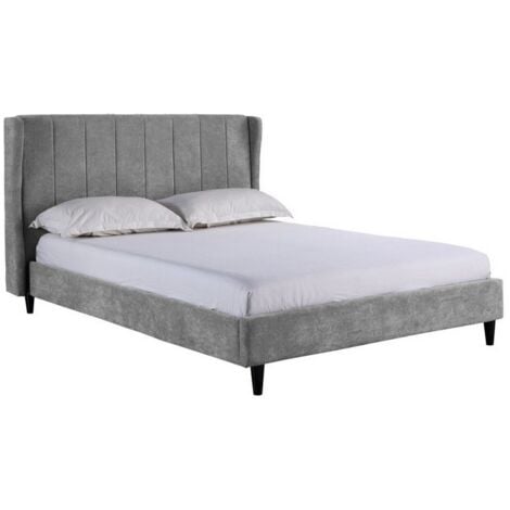 Amelia 5 Feet Bed Frame - L211 x W176 x H115 cm - Dark Grey Fabric