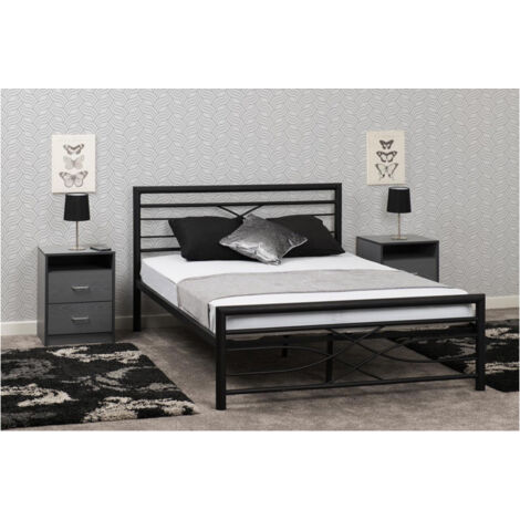 Kelly 4 Feet 6 Inches Bed Frame - L200 x W145 x H97 cm - Black