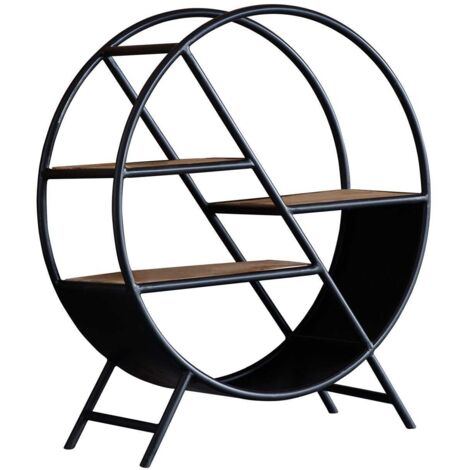 Cosmo Round Bookcase - Wood - L33 x W90 x H100 cm