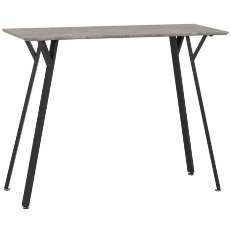 Quebec Bar Table - L45 x W120 x H93 cm - Concrete Effect/Black