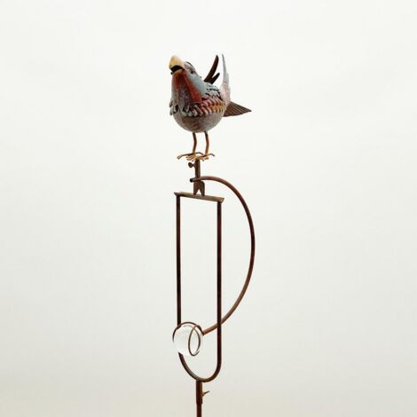 Bird Rocker Garden Stake - Metal - L25 x W25 x H139 cm
