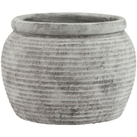 Athena Rimmed Plant Pot - Ceramic - L28 x W28 x H20 cm - White