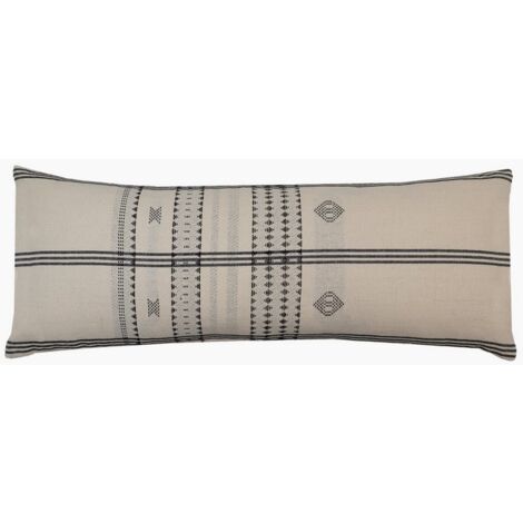 Siyali B&W Long Cushion - Microfiber Filler - L30 x W70 x H1 cm - Black ...