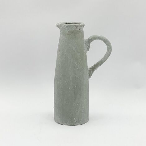 Rustic Jug Style Planter - Concrete - L13 x W22 x H37 cm - Grey Cement