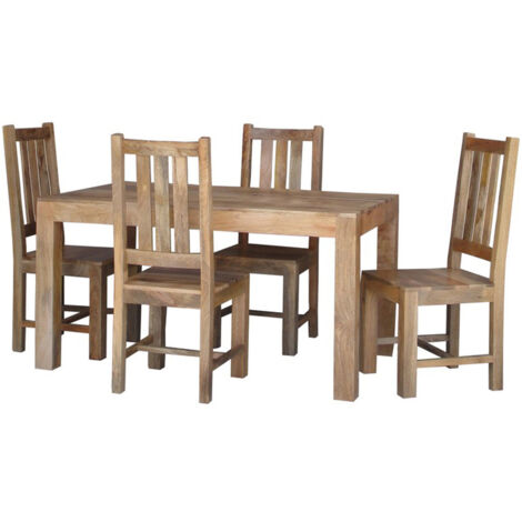 Dakota Dining Table - Mango Wood - L90 x W145 x H76 cm - Light Finish