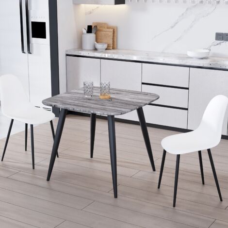 Curve Chair Plastic Seat with Metal Legs (Set of 2) - L52 x W46 x H84 ...