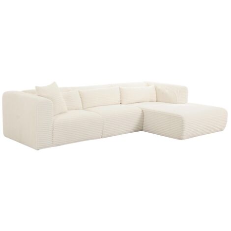 Tarra Fluffy Oversized Modular RAF Sectional - Corduroy Fabric/Wood ...